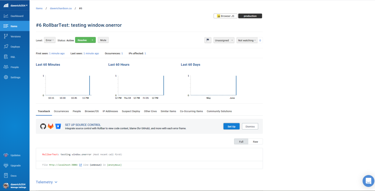 Dave Richardson > my blog | Logging errors in React with Rollbar